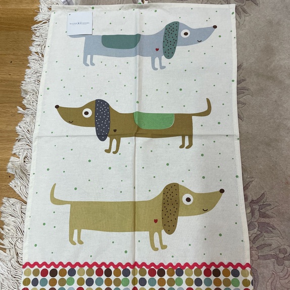 Kjøkkenhåndkle: Tre store dachs - Epla