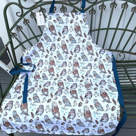 Kjøkken-forkle: Ugler - Epla