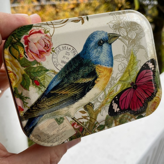 Boks med blå fugl & sommerfugl - Epla