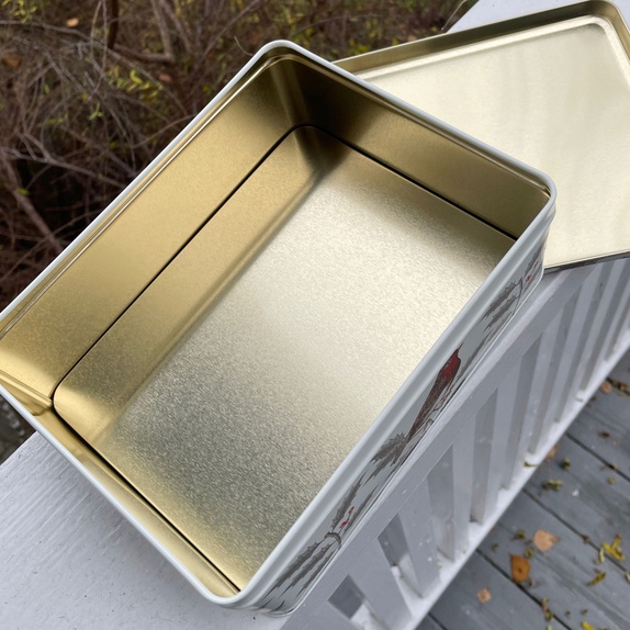 Julete kakeboks med kristtorn og fugler - Epla