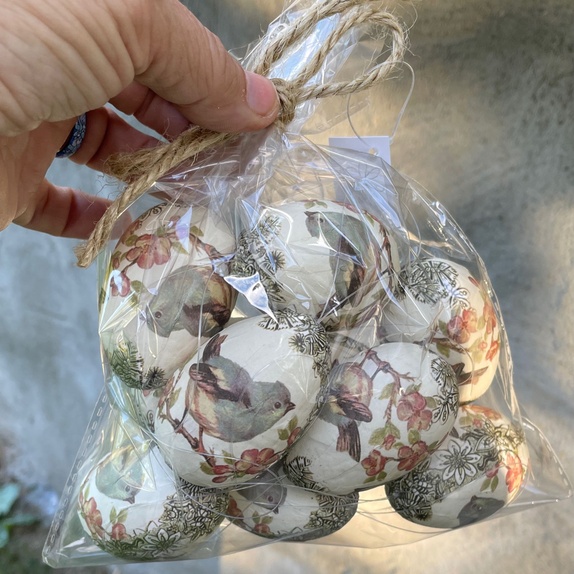 10 stk dekor-egg med fuglemotiv - Epla