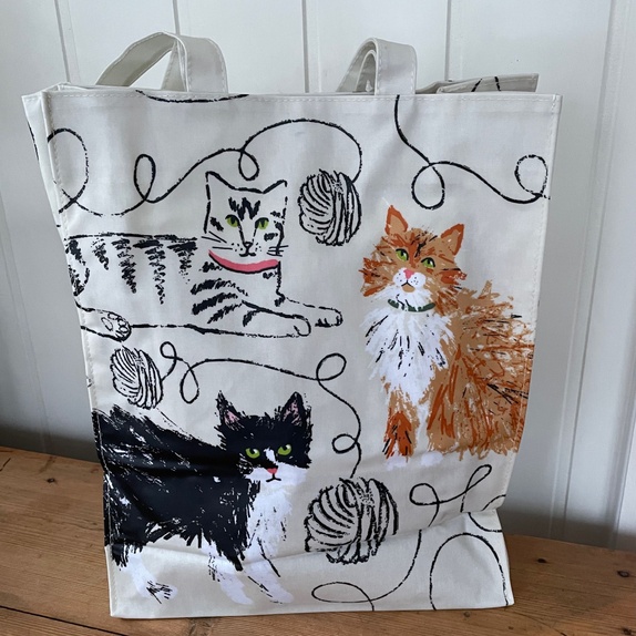 Totebag: Katter og garnnøster - Epla