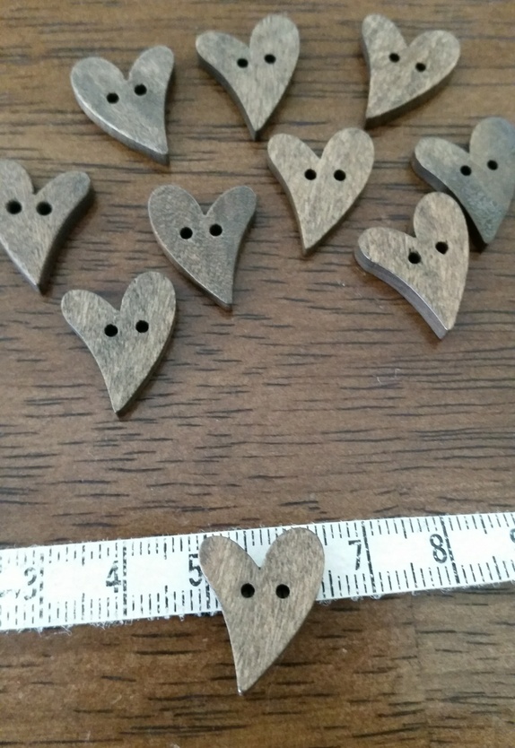 10 stk Treknapper, Hjerter - Epla