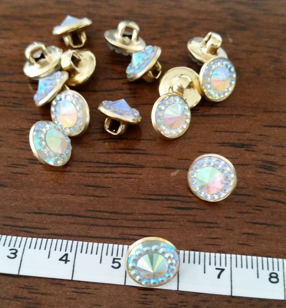 15 stk knapper m diamant - Epla