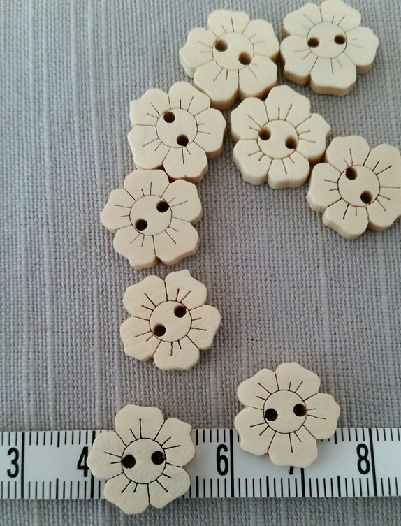 10 stk Treknapper blomst 15 mm - Epla