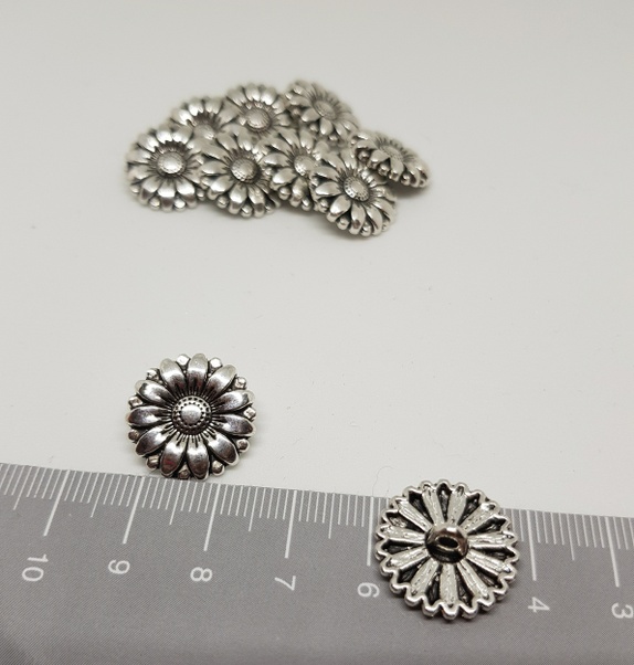 10 stk Metall-knapper blomst - Epla