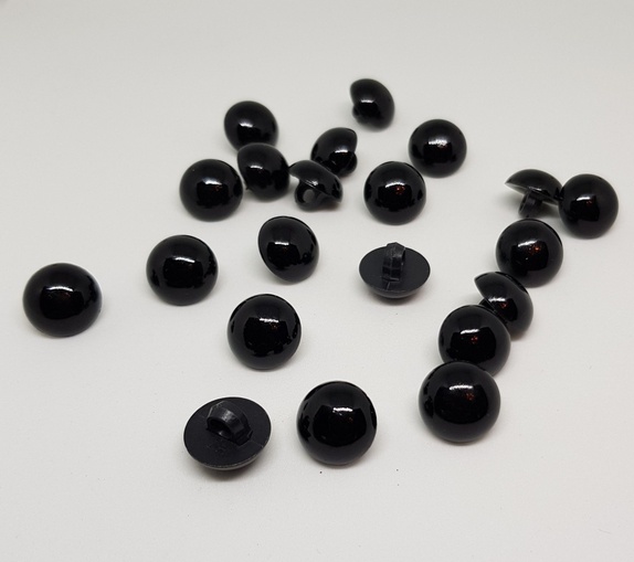 10 stk sorte knapper/øyne - Epla