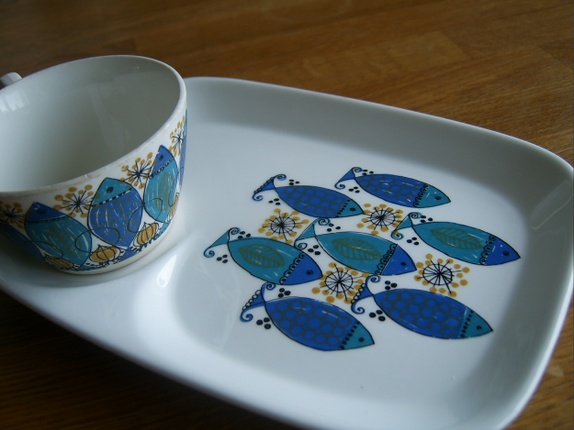 Kopp med skål/asjett - Epla