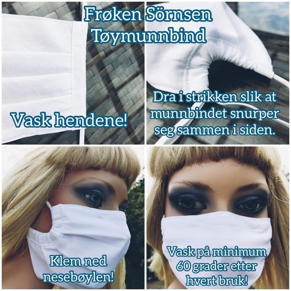 Munnbind,filterlomme og nesebøyle (blå stripet) - Epla