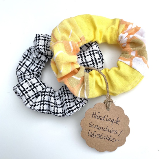 2 stk scrunchie/hårstrikk - Epla