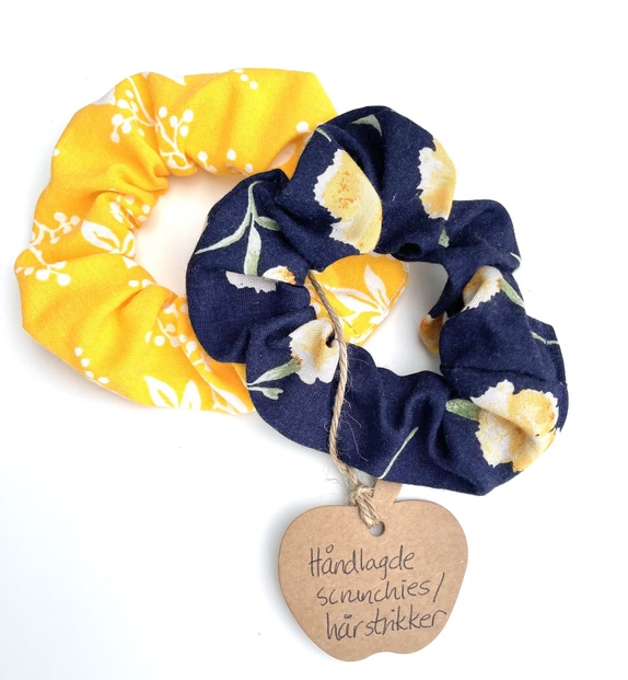 2 stk scrunchie/hårstrikk - Epla