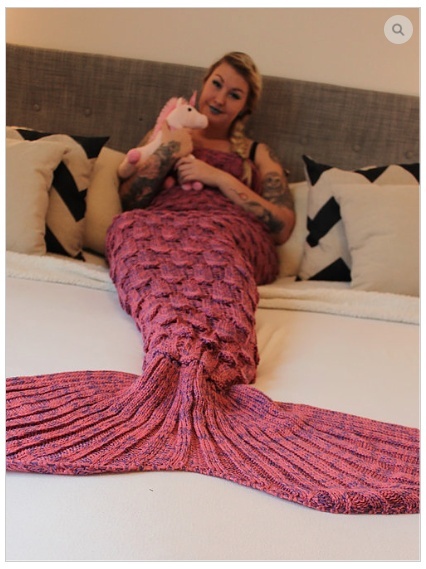 Pledd med havfruehale / mermaid blanket - Epla