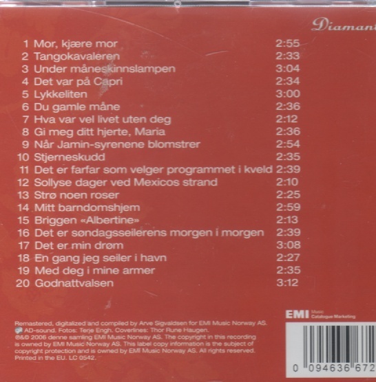CD Ivar Ruste Diamanter 20 melodier. - Epla