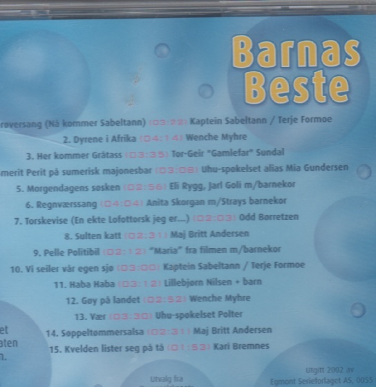 Cd 3 forskjellige Barne musikk cd - Epla