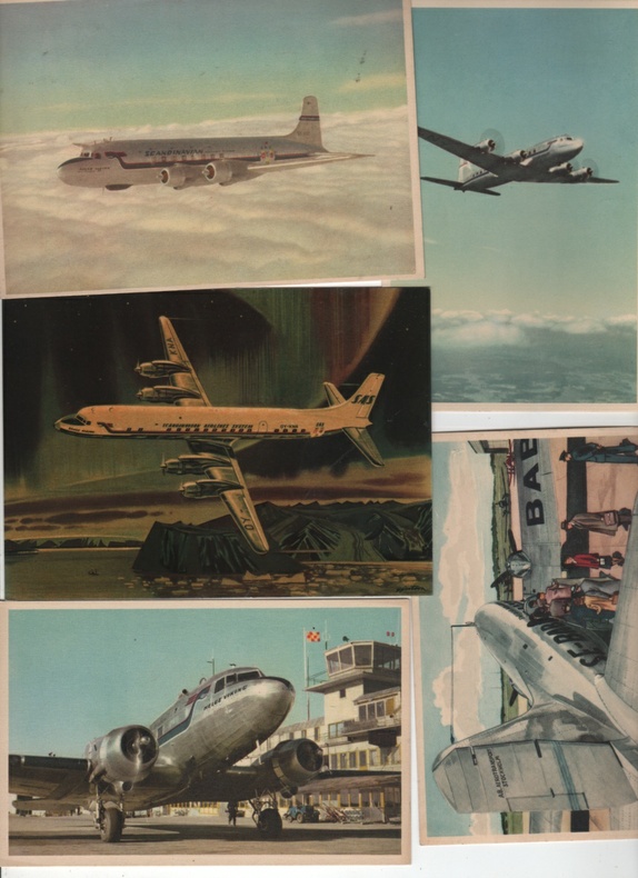Postkort SAS 10 forskjellige ca 1950 årene - Epla