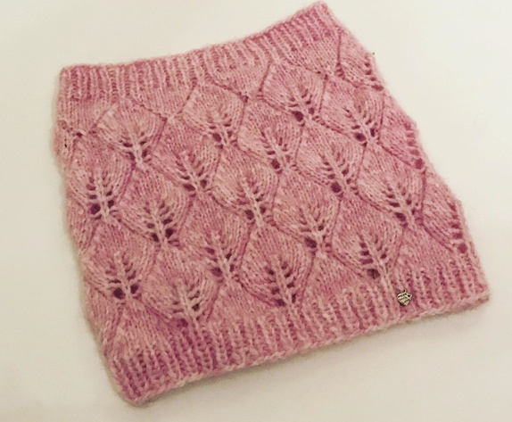 Vakker rosa løvsprett hals/buff til voksen - Epla