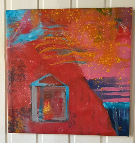 "Instant energi", akrylmaleri - Epla