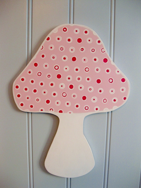 Veggdekor, håndmalt sopp - Epla