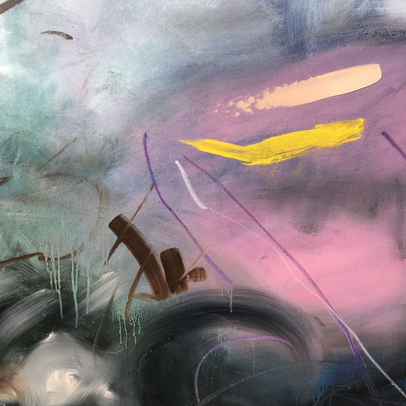 Stort abstrakt oljemaleri 80x100 - Epla