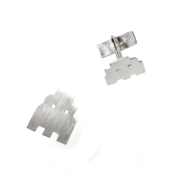 Mansjettknapper Space Invaders i rent sølv - Epla