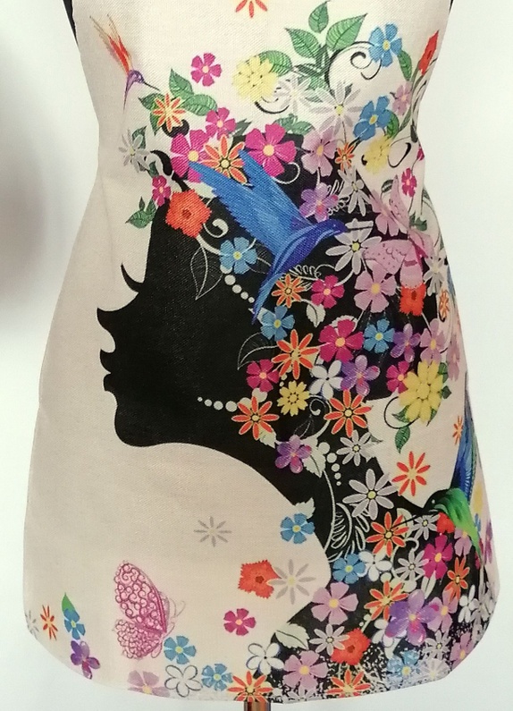 Lin Kjøkken Forkle Hagearbeid Forkle Lærer Forkle Naturgrå blomst blomster - Epla