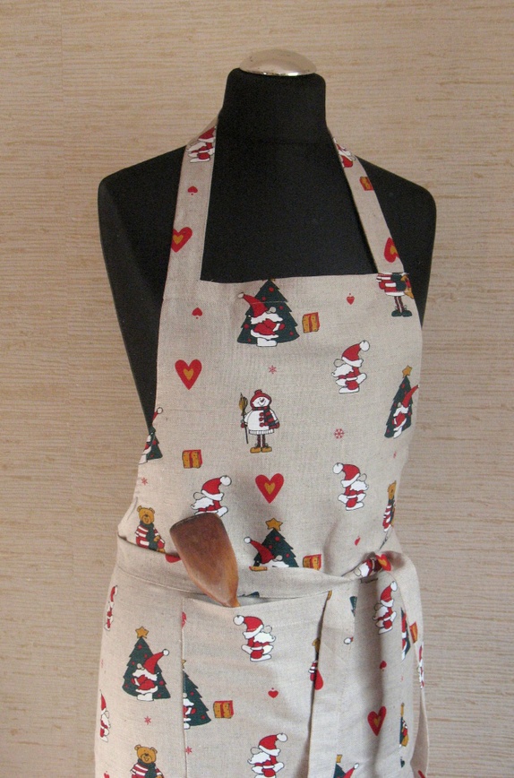 Forkle Kvinner Lin Kjøkken Forkle Jul Forkle Hageforkle Lærer Forkle Naturlig - Epla