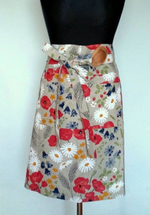 Forkle Kvinner Lin Kjøkken Halv Forkläde Gardening Chef Forklær Lærer Forkle Naturlig Grå ...