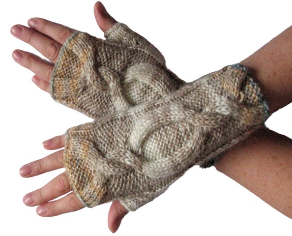 Pulsvanter beige hvit blå grå / Votter / strikkehansker / vinterhansker / fingerløse hansker - Epla