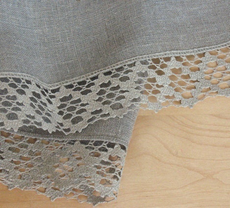 Firkantet lin duk bordduk Naturlig Grå Lace Bordduk Lin Bordduk Burlap Bordduk Vasket Lin ...