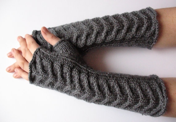 Pulsvanter mørk grå acryl ull - Epla