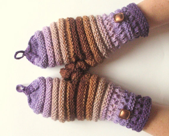 Pulsvanter Votter Lilla Brun Strikk Soft - Epla