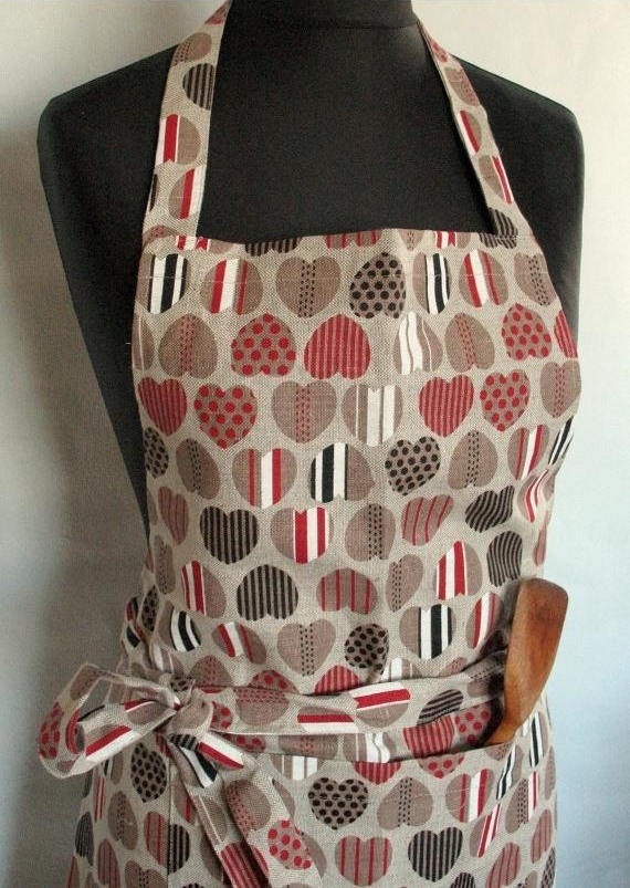 Forkle Kvinner Lin Kjøkken Forkle Jul Forkle Hageforkle Lærer Forkle Naturlig Hjerte Kjærlighet ...