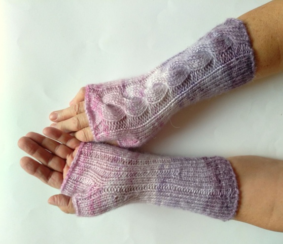 Grå Pulsvanter lilla acryl ull mohair - Epla