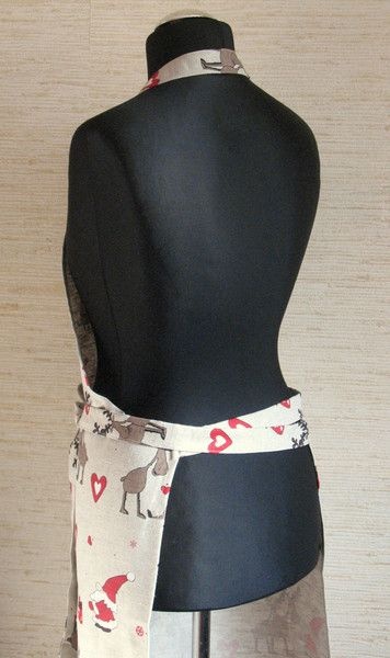 Lin Kjøkken Forkle Hagearbeid Forkle Lærer Forkle Naturgrå blomst blomster krysantemum - Epla