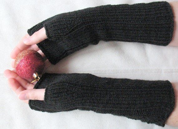 Pulsvanter svart acryl ull - Epla