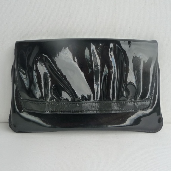 Clutch veske i sort lakk 70 talls - Epla
