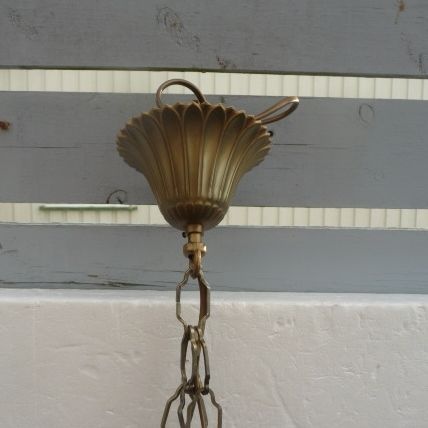 Koselig lys krone av porselen og messing 70 - 80 talls - Epla