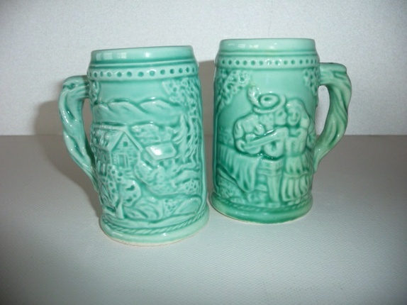 4 fine dekroative turkise retro krus - Epla