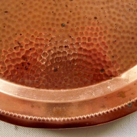 Gammelt fint fat / brett i ekte kobber. - Epla