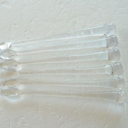 6 røre pinner i glass. - Epla