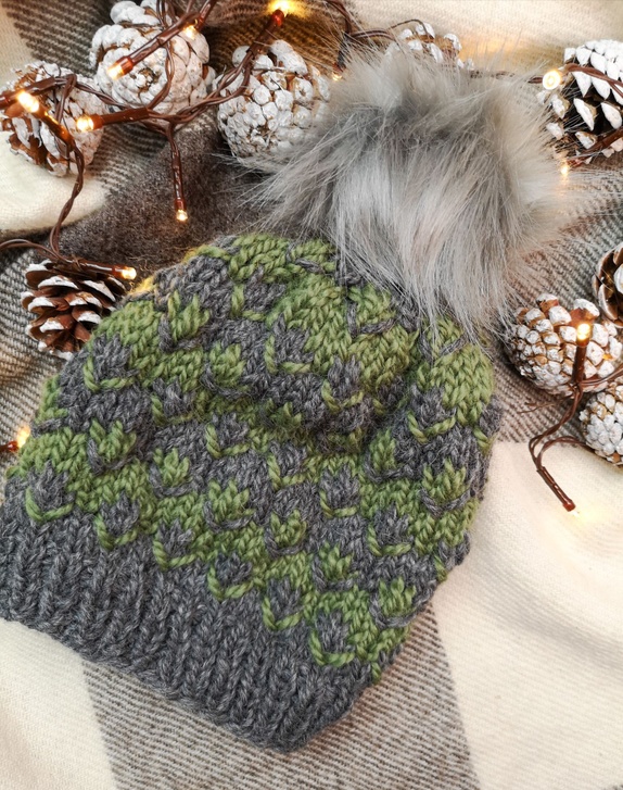 Lue voksen, grå/grønn - Epla