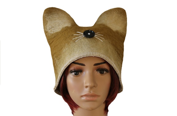 Badstuhue/ Badstue Cap/ Tovet Hatt/ Håndlaget av ull/ Ull lue/ Ull Badstue Cap/ Håndlaget ...