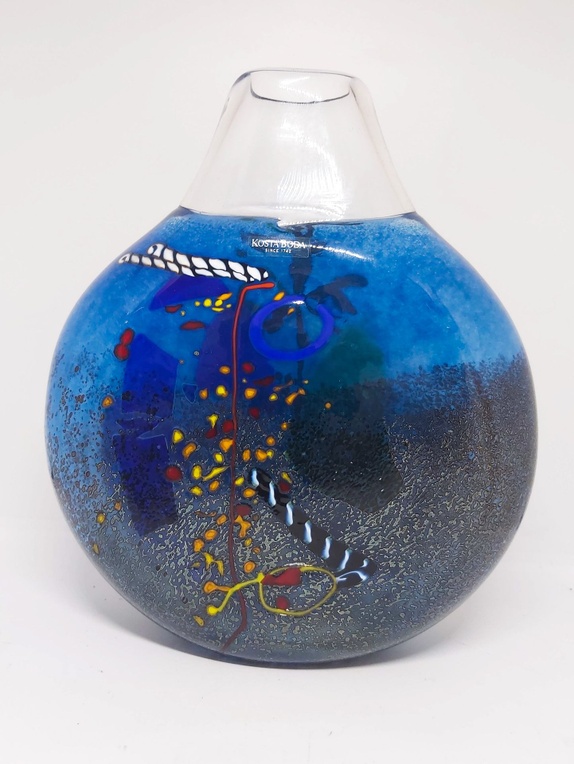 Bertil Vallien, Meteor flaske vase, design, kosta Boda, kunstglass, 1992, vintage - Epla