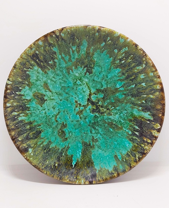 Signert keramikk fat, sunburst , atomic design - Epla