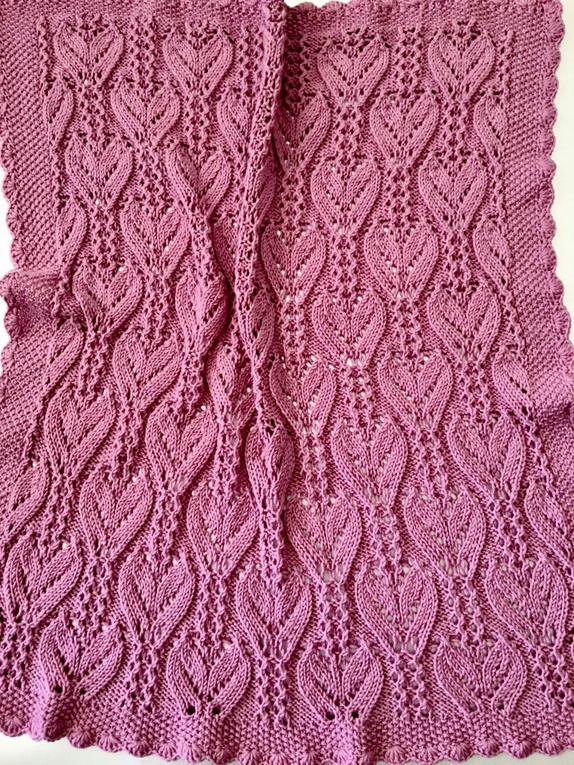 Babyhjerteteppe strikke oppskrift - Epla