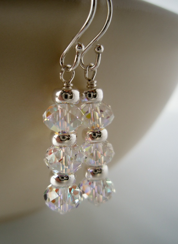 Bling og sølv øredobber - Epla