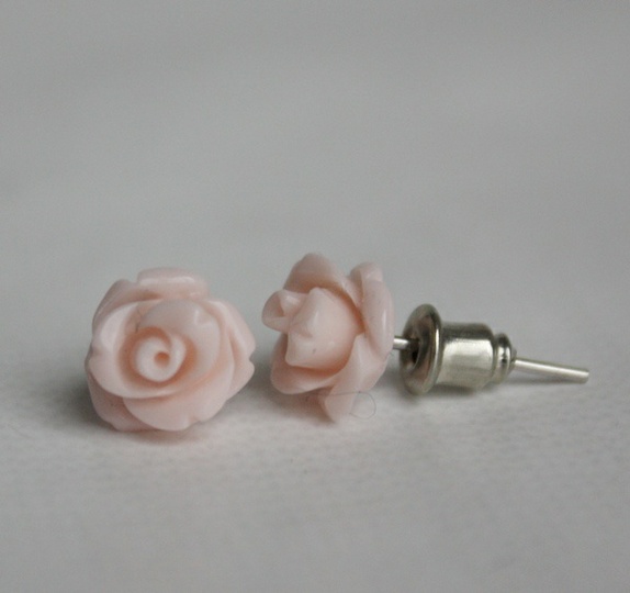 Øredobber - rosa roser - Epla