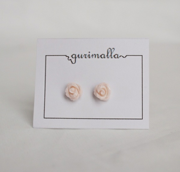 Øredobber - rosa roser - Epla