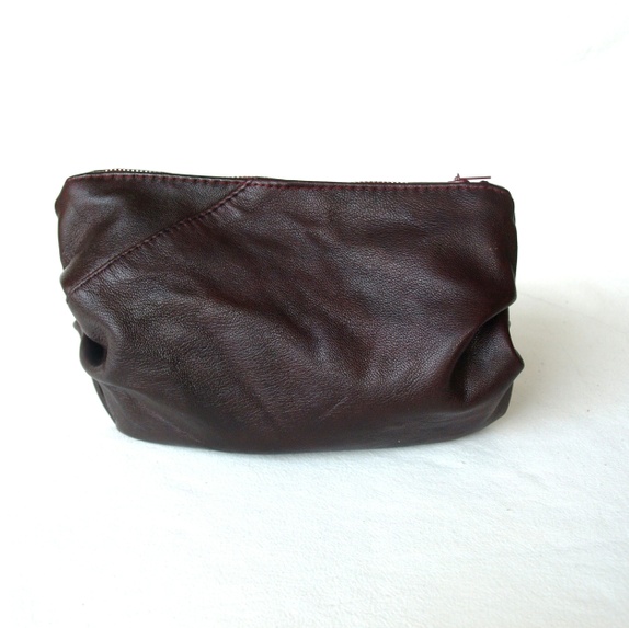 Toalettmappe / pung i skinn - lilla - Epla