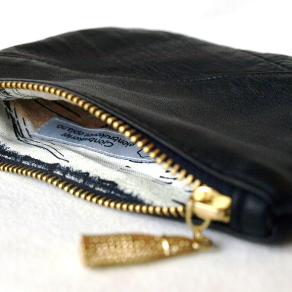 Lommebok / pung i skinn - sort - Epla